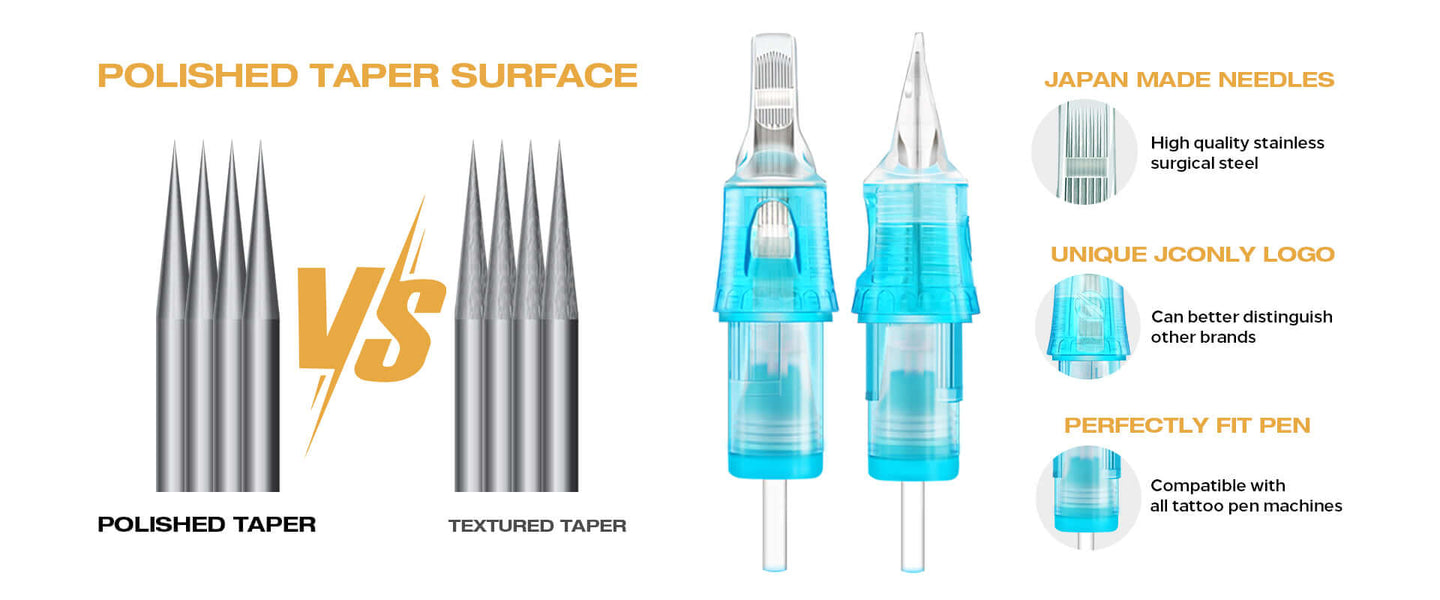 JCONLY VETAR Tattoo Needles 3X3RL Stipple Shader Bugpin